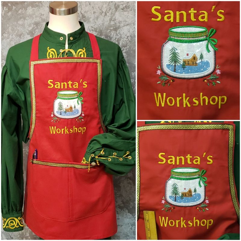 Aprons - Santa - Santa Wade - Aprons for Santa are machine embroidered